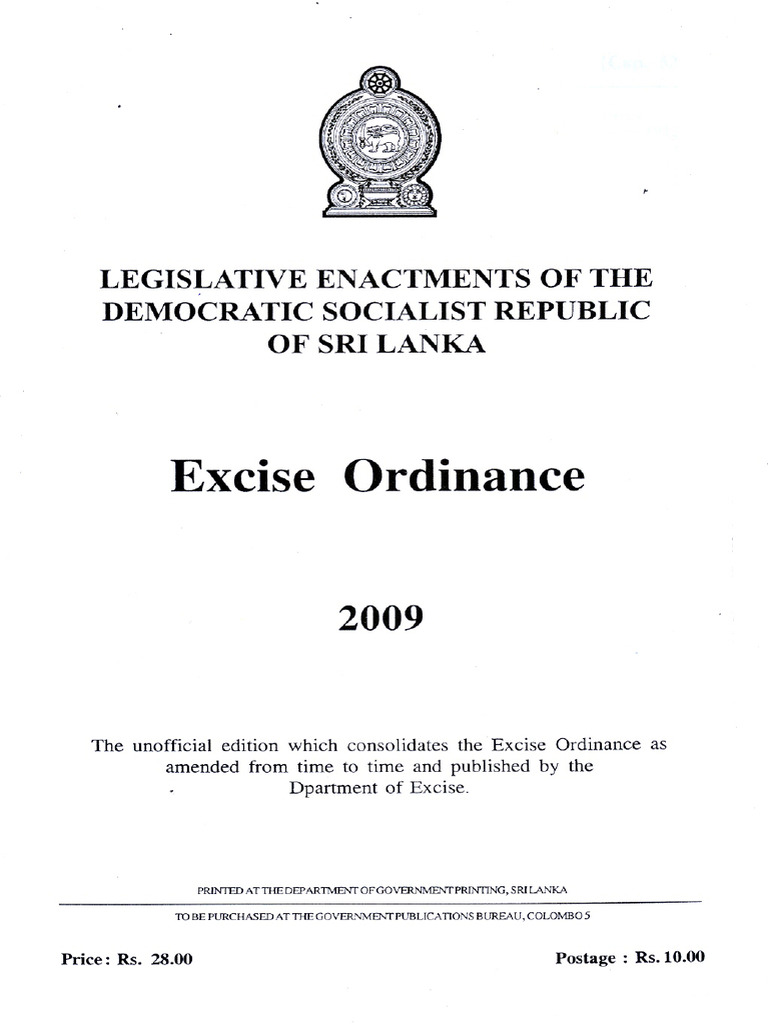 Excise Ordinance | PDF