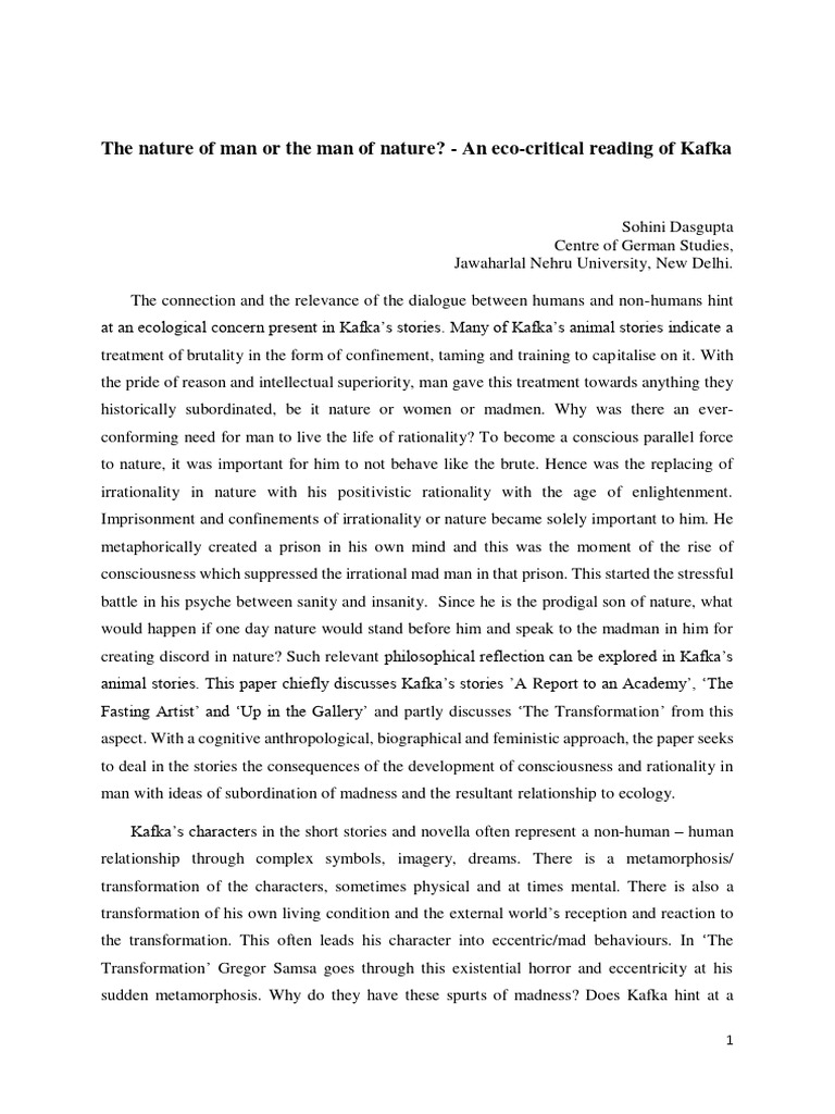 The Nature of Man or The Man of Nature A | PDF