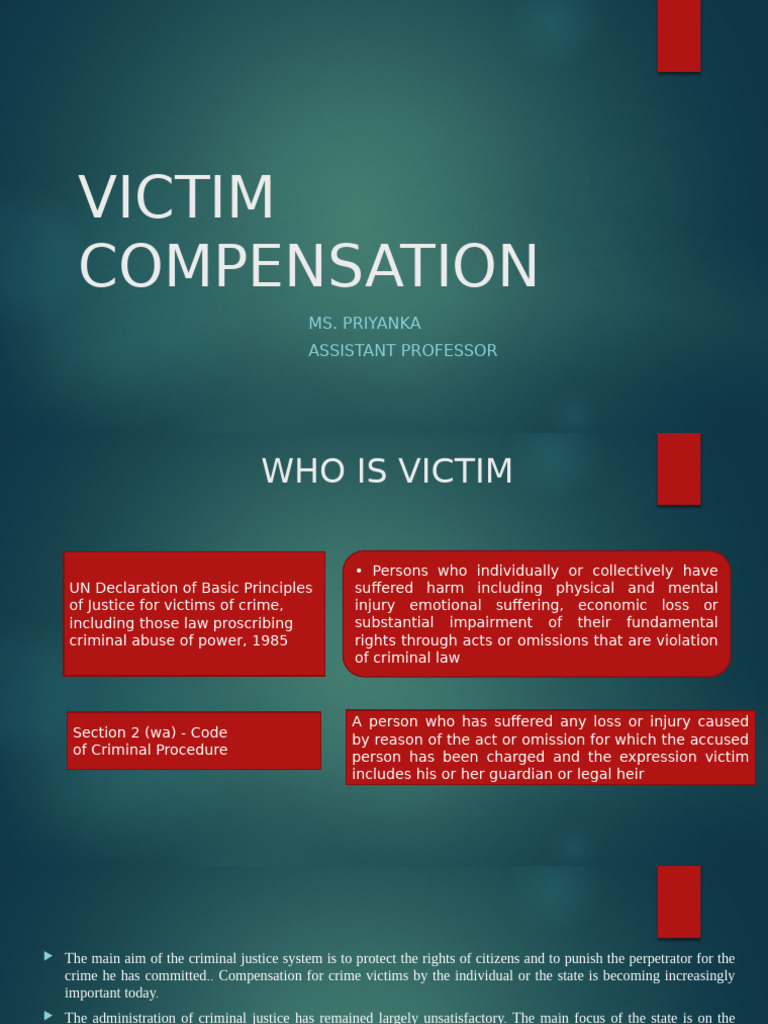 Victim Compensation Scheme | PDF