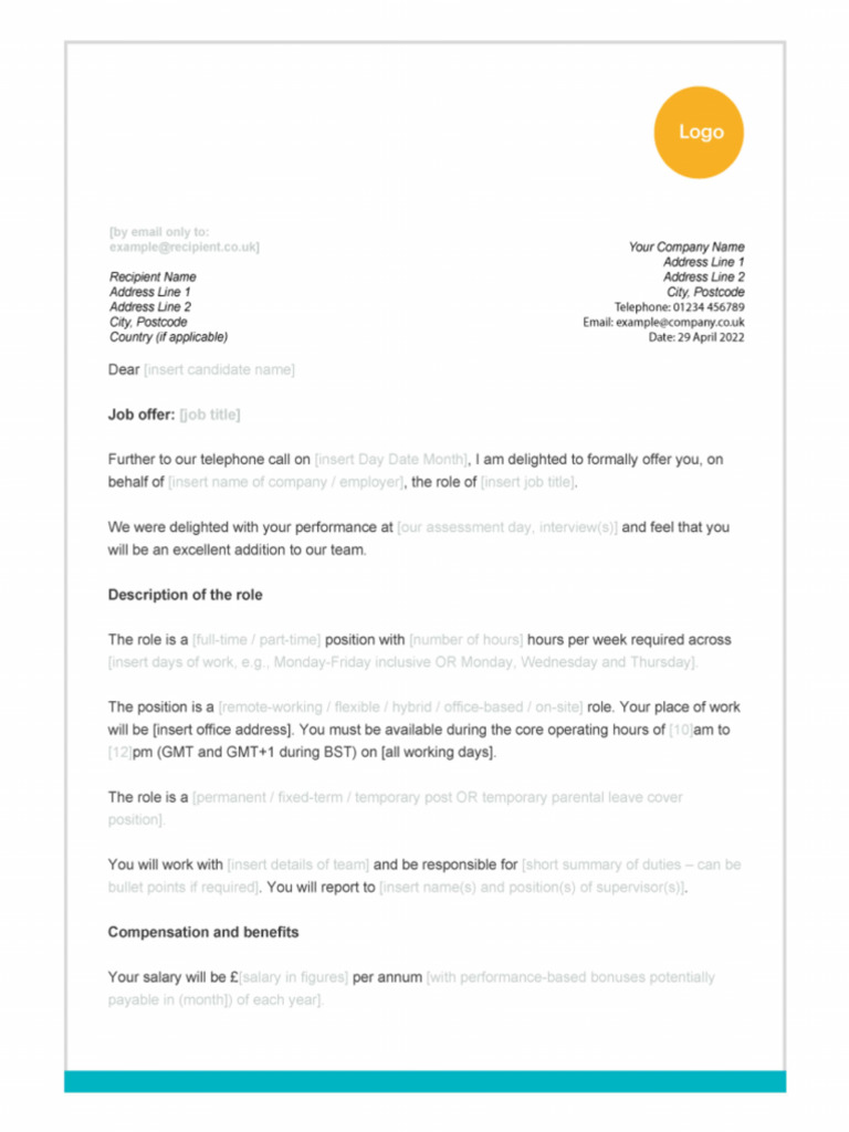 Your Company Name Address Line 1 Address Line 1 City, Postcode Address ...