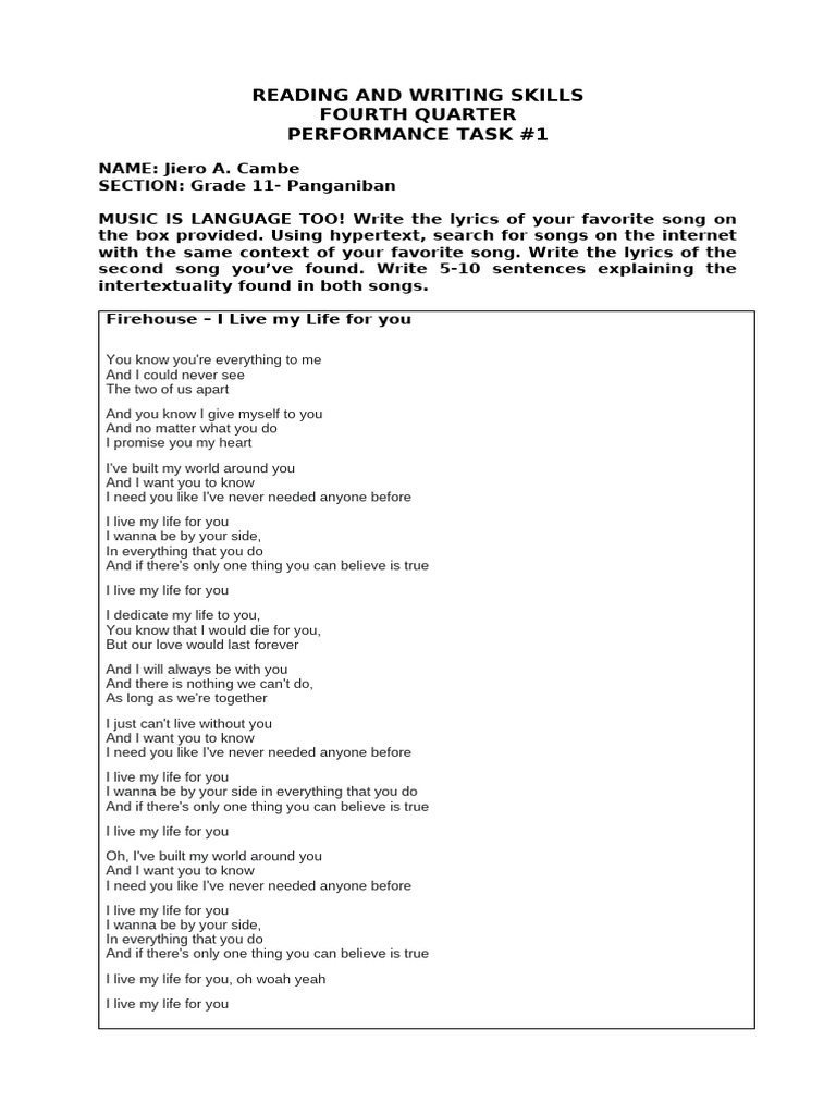 4th Quarter (RandW) MODULE 2 - Performance Tasks | PDF