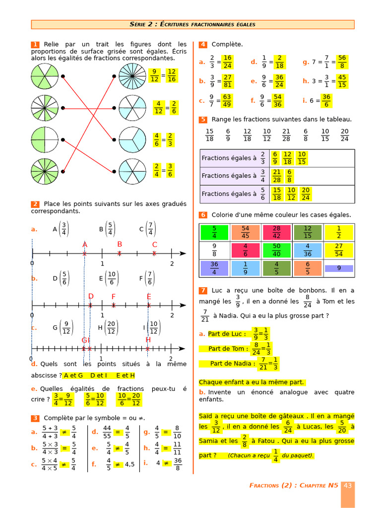Cor Cahier Sesamath 2015 6N5s2 | PDF