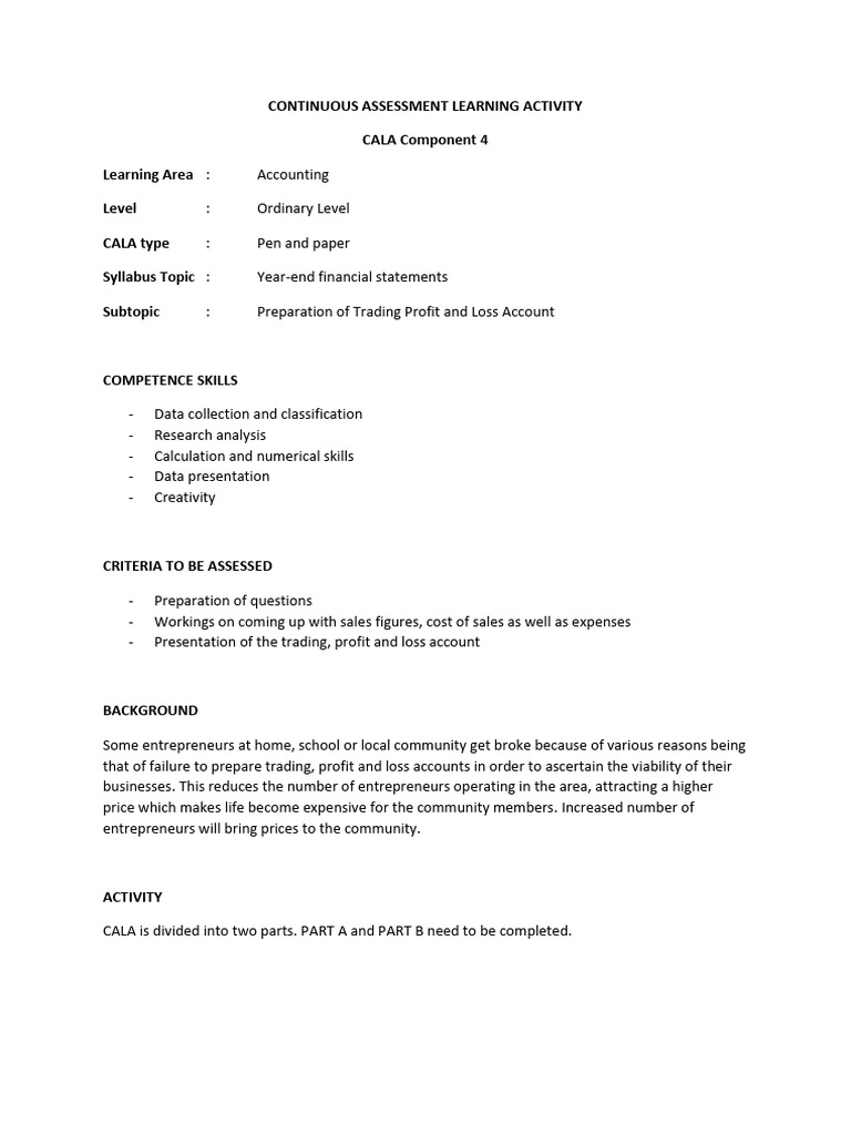 Cala 2 O Level | PDF