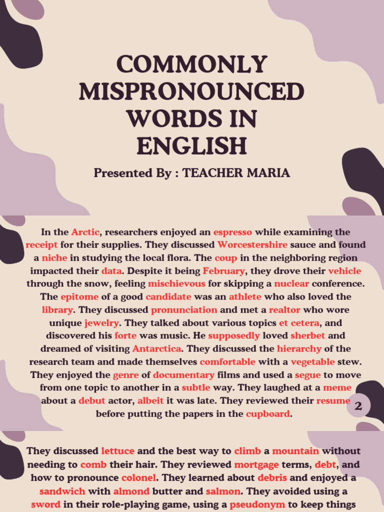 Pronunciation Drill Reading | PDF | Taco | Foreign Language Studies