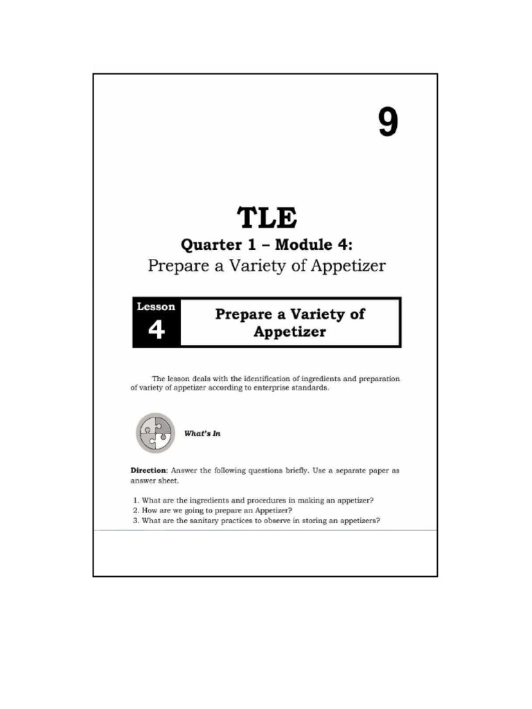 Tle Appetizers | PDF