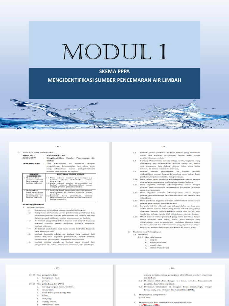 MODUL 1 Mengidentifikasi Sumber Pencemaran Air Limbah | PDF