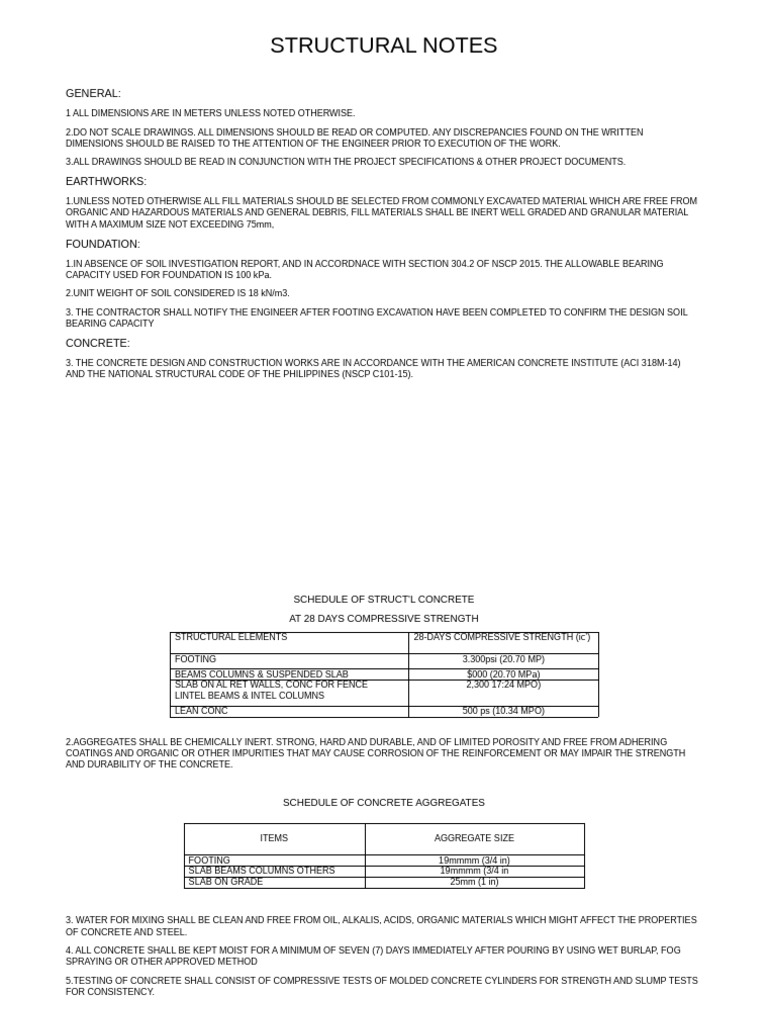 Structural Notes | PDF