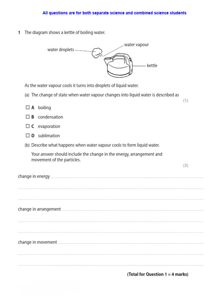 Edexcel Chemistry - LB 10 & 11 Chapter 1 (States of Matter) 1 | PDF