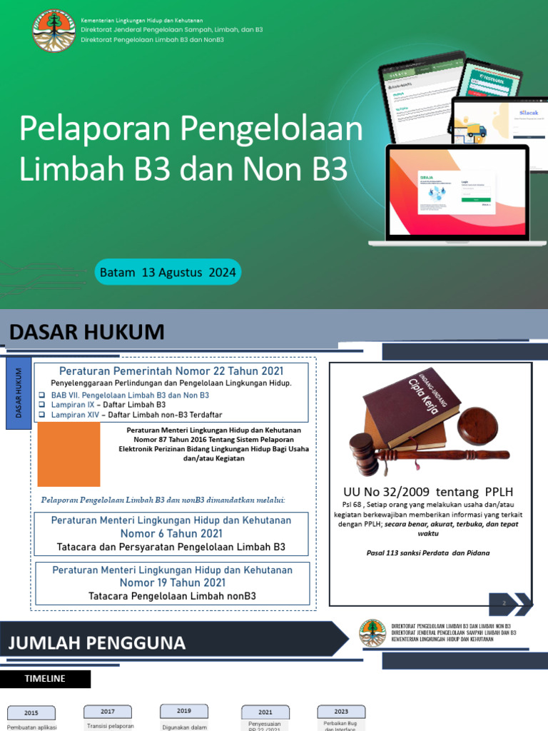 Pelaporan Pengelolaan Limbah B3 Dan Non B3 (SPEED) | PDF