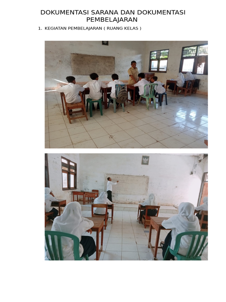 Dokumentasi Sarana Dan Dokumentasi Pembelajaran | PDF