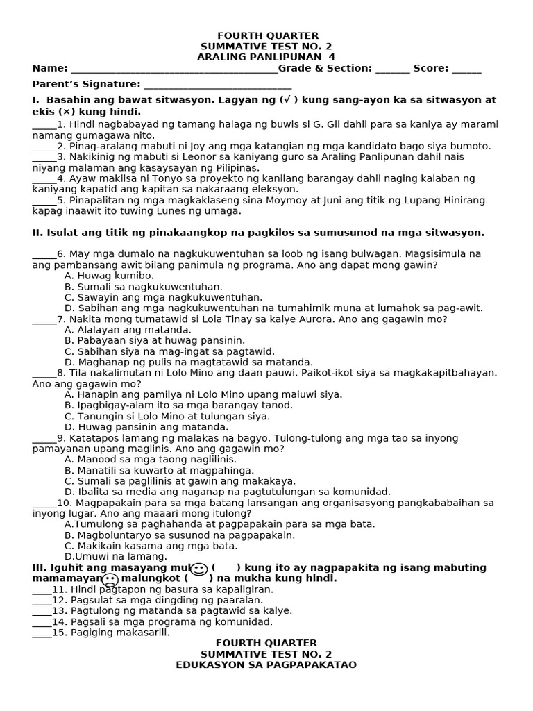 Q4 Summative 2 | PDF