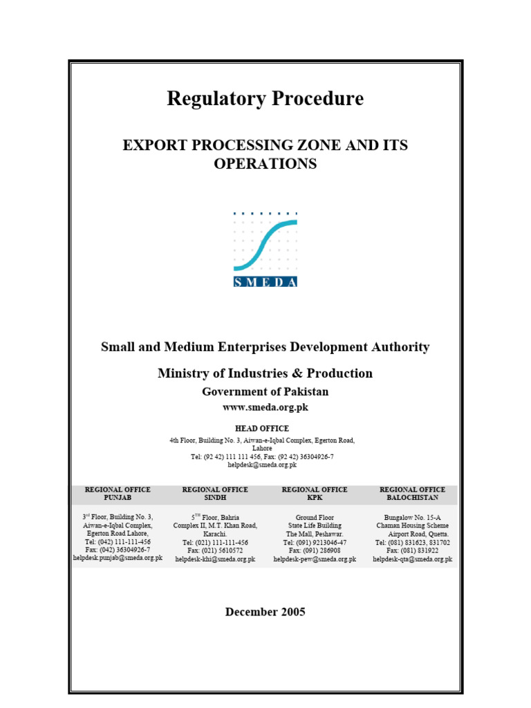 smeda export processing zone | PDF