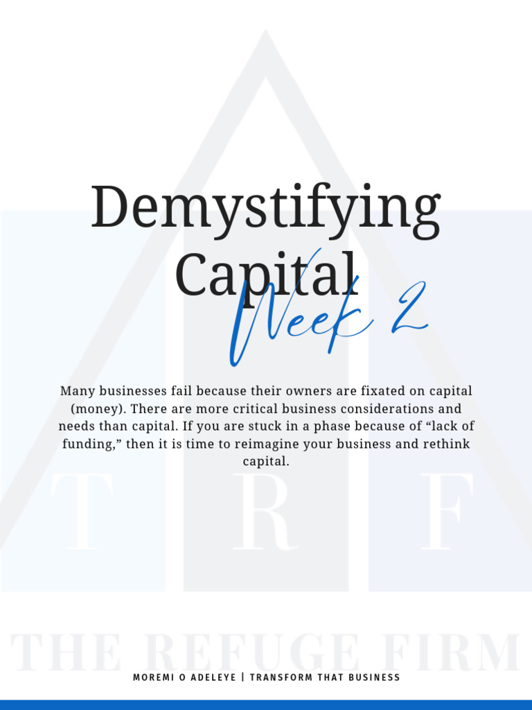 Demystifying Capital Workbook | PDF | Economies | Business Demystifying Capital Workbook | PDF | Economies | Business