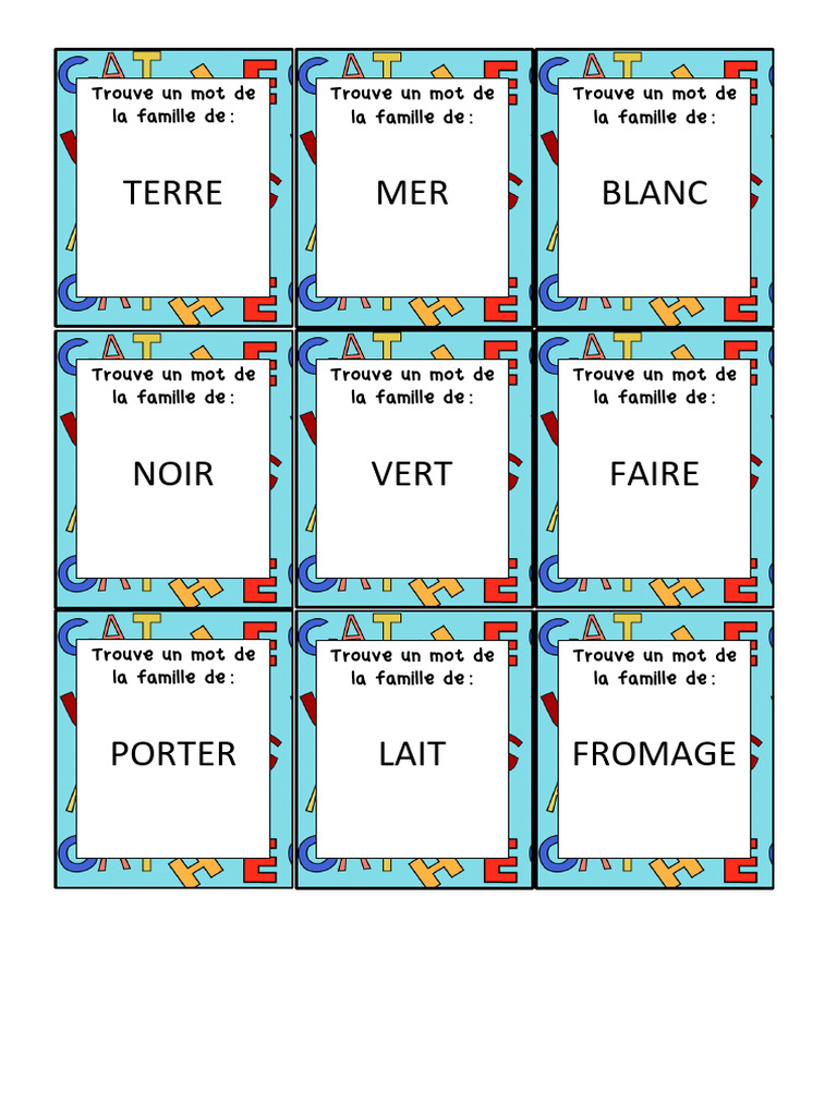 Jeu Vocabulaire | PDF