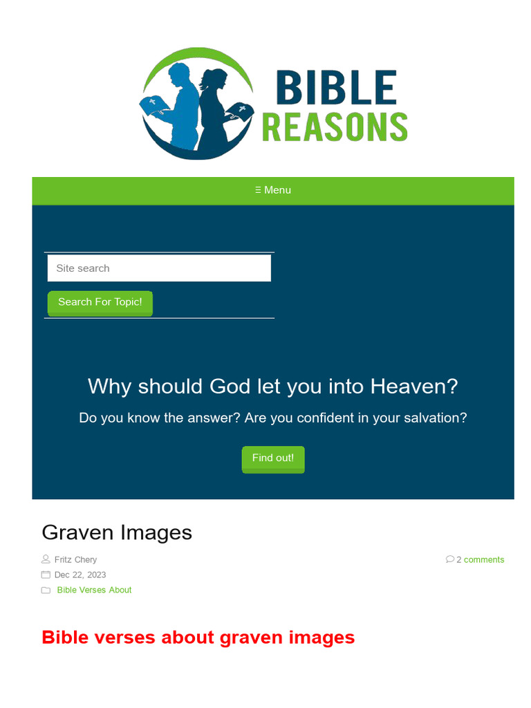 Biblereasons For The Graven-Images | PDF