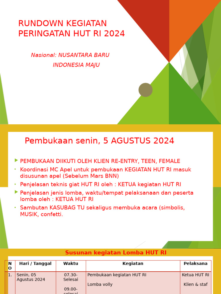 Rundown Acara Hut Ri 79 | PDF