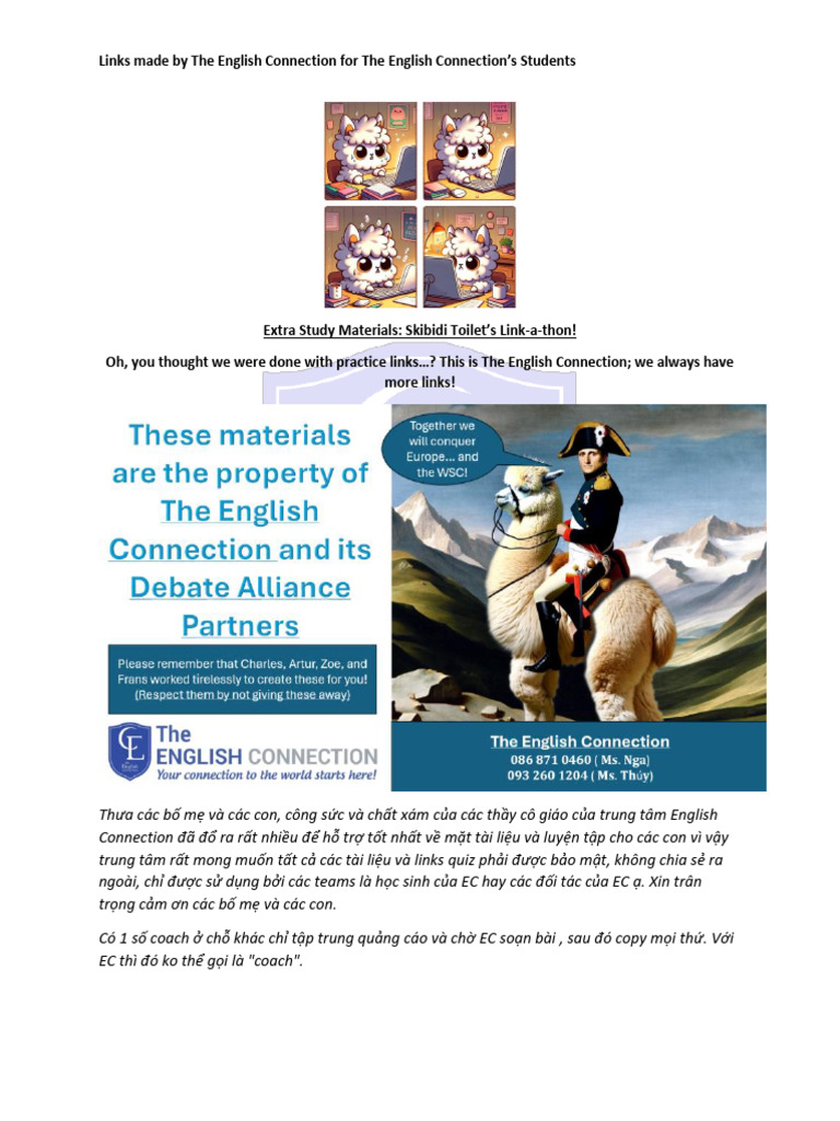 CHALLENGE MATERIALS - Extra Study Materials Global Round and TOC | PDF