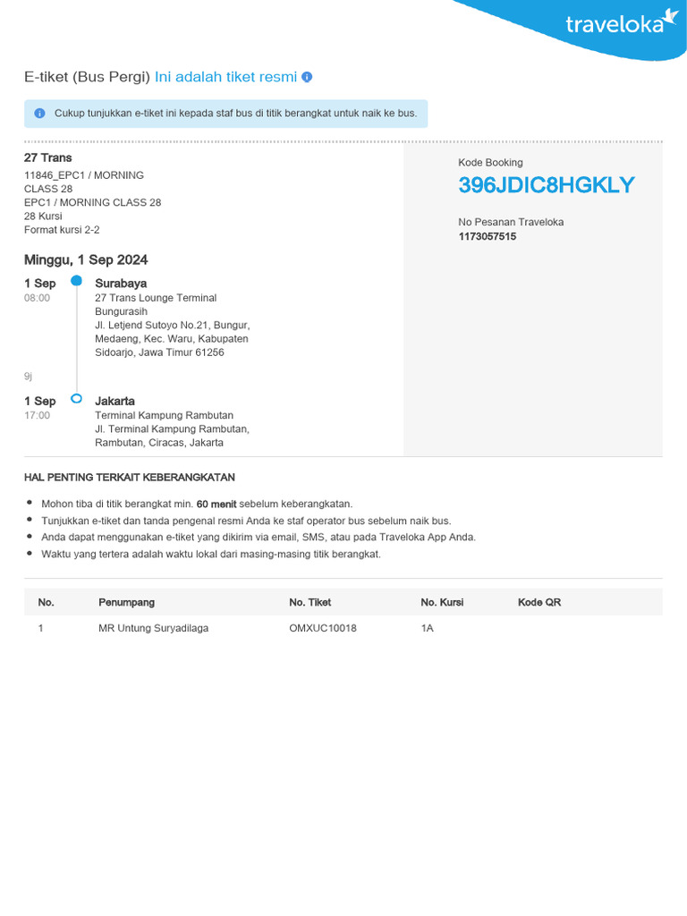 BUS AWAY E-Ticket | PDF