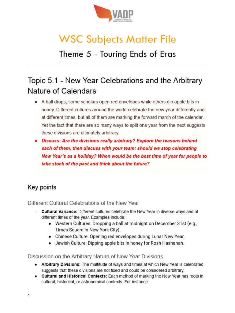 VADP24 - WSC Global - Subject - Touring Ends of Era | PDF