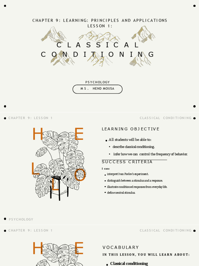 9-1 Classical Conditioning | PDF