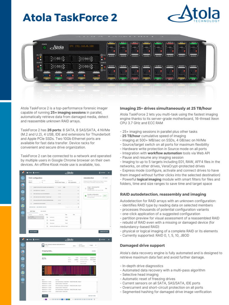 Atola TaskForce 2 Brochure | PDF