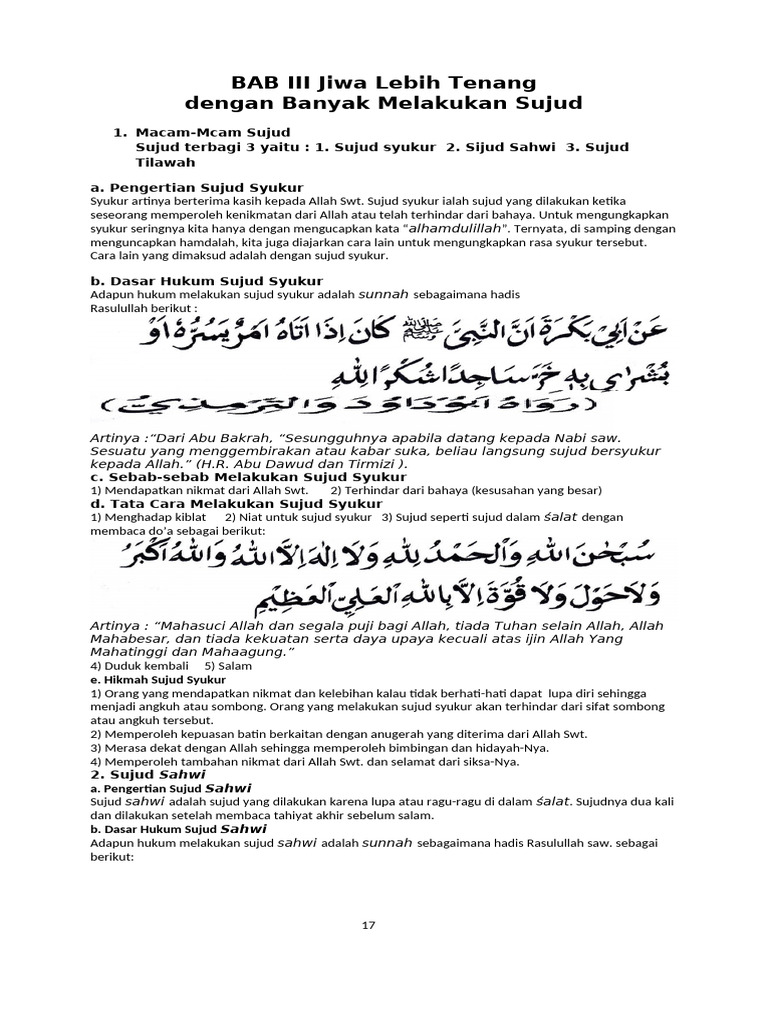 A.3. Bab III Sujud Kls Viii Kurtilas | PDF