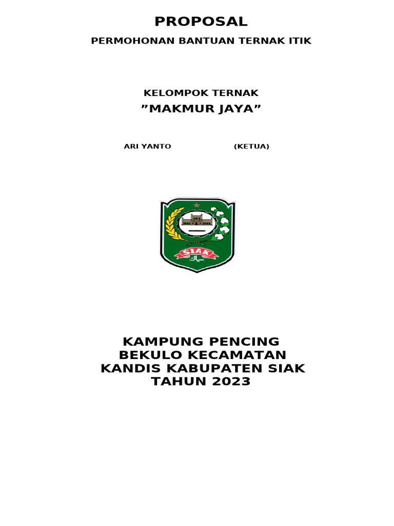 PROPOSAL BEBEK KUB Ternak Maju | PDF
