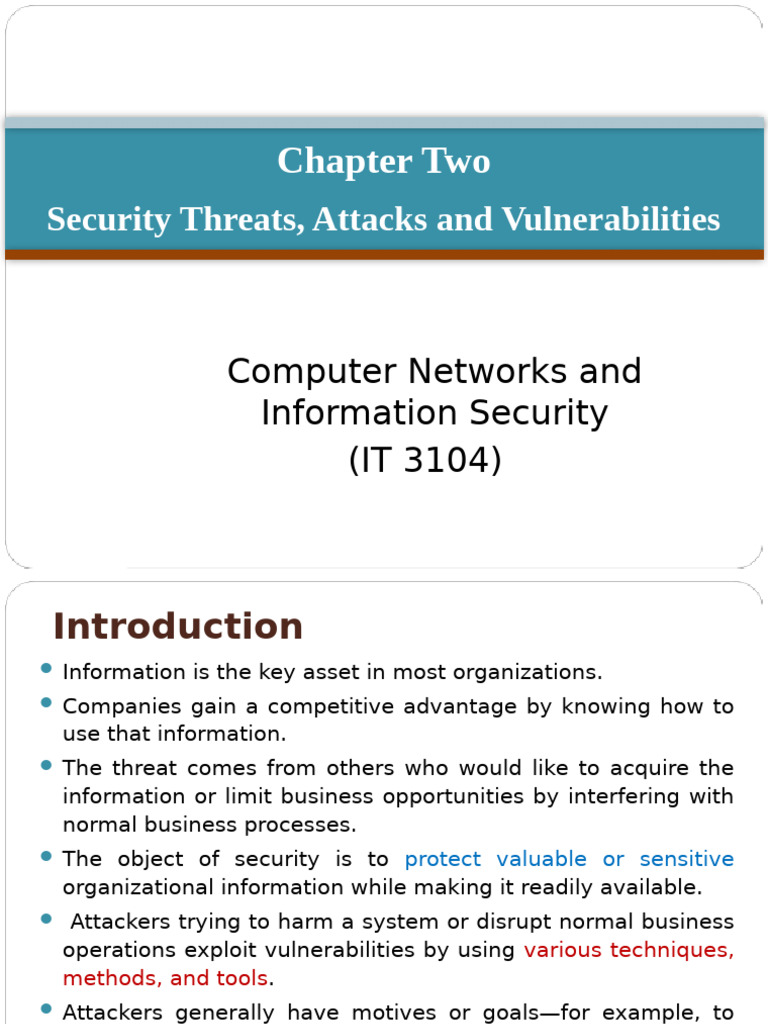 Chapter Two Security Attacks and Threats | PDF