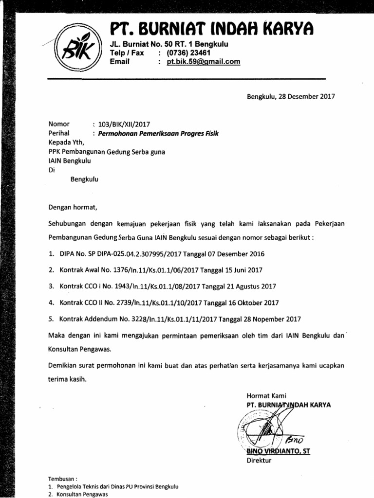 PT. Burniat Indah Karya | PDF