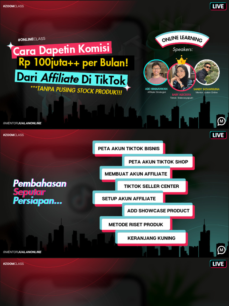 Kelas TikTok Affiliate - Preparation | PDF