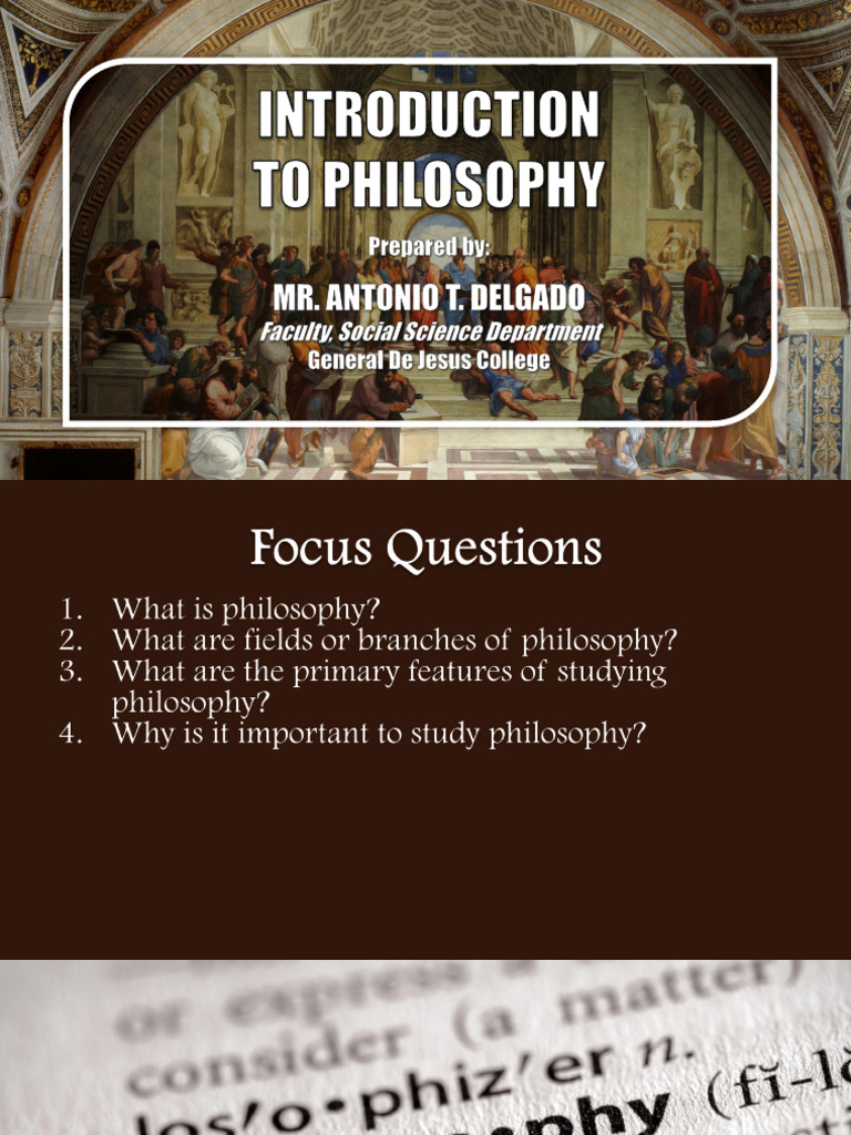 LESSON 1.0 Introduction To Philosophy - 1 | PDF | Knowledge | Intelligence