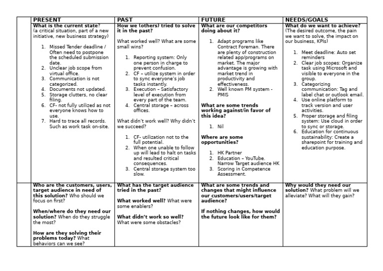 Problem Framing Structure | PDF