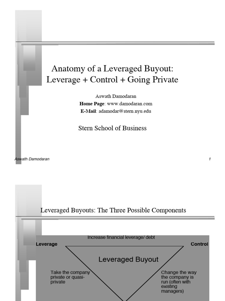 Leveraged Buyouts Advanced Guide 1723426805 | PDF | Cost Of Capital ...