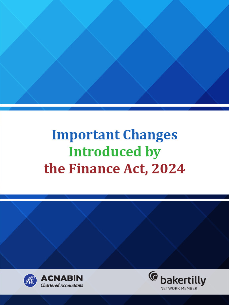 Important Changes Introduced by The Finance Act, 2024 (ACNABIN) | PDF