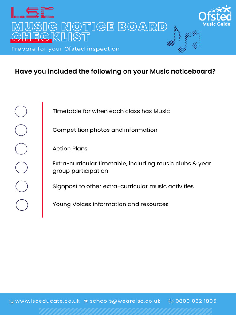 Music Noticeboard Checklist | PDF | Social Science | Art