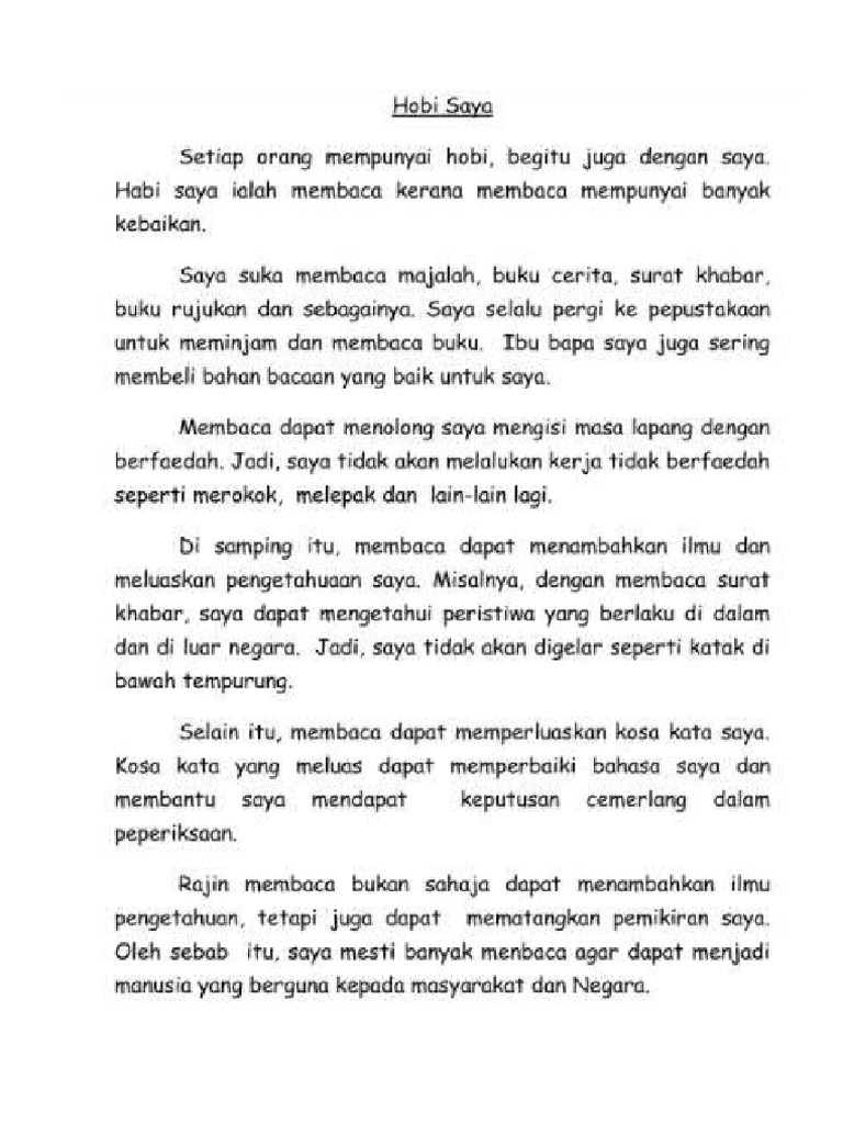 Hobi Saya Dan Ibu Saya | PDF