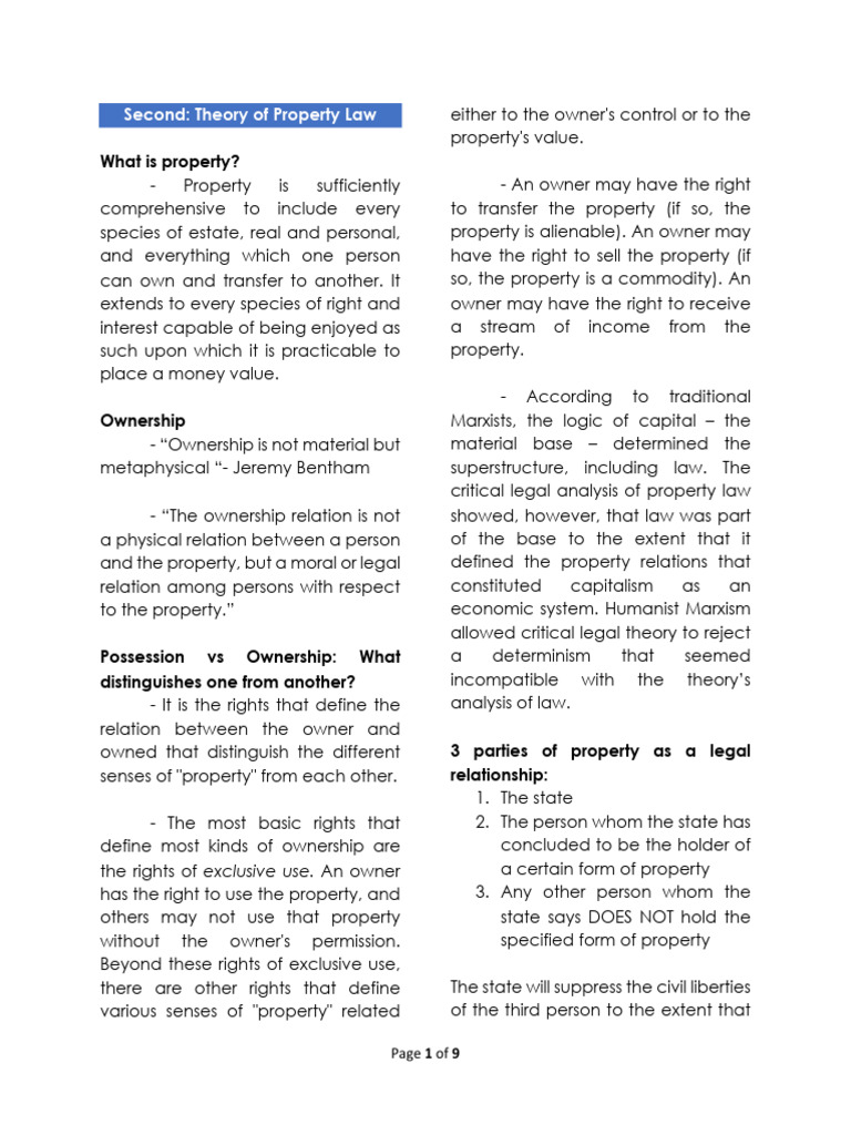 Philosophy of Law Discussion Part 5 | PDF | Property | Crimes