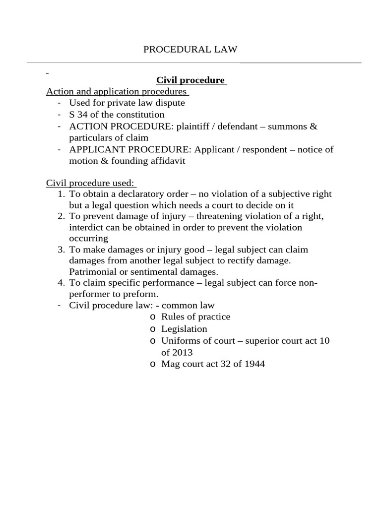 Procedural Law | PDF