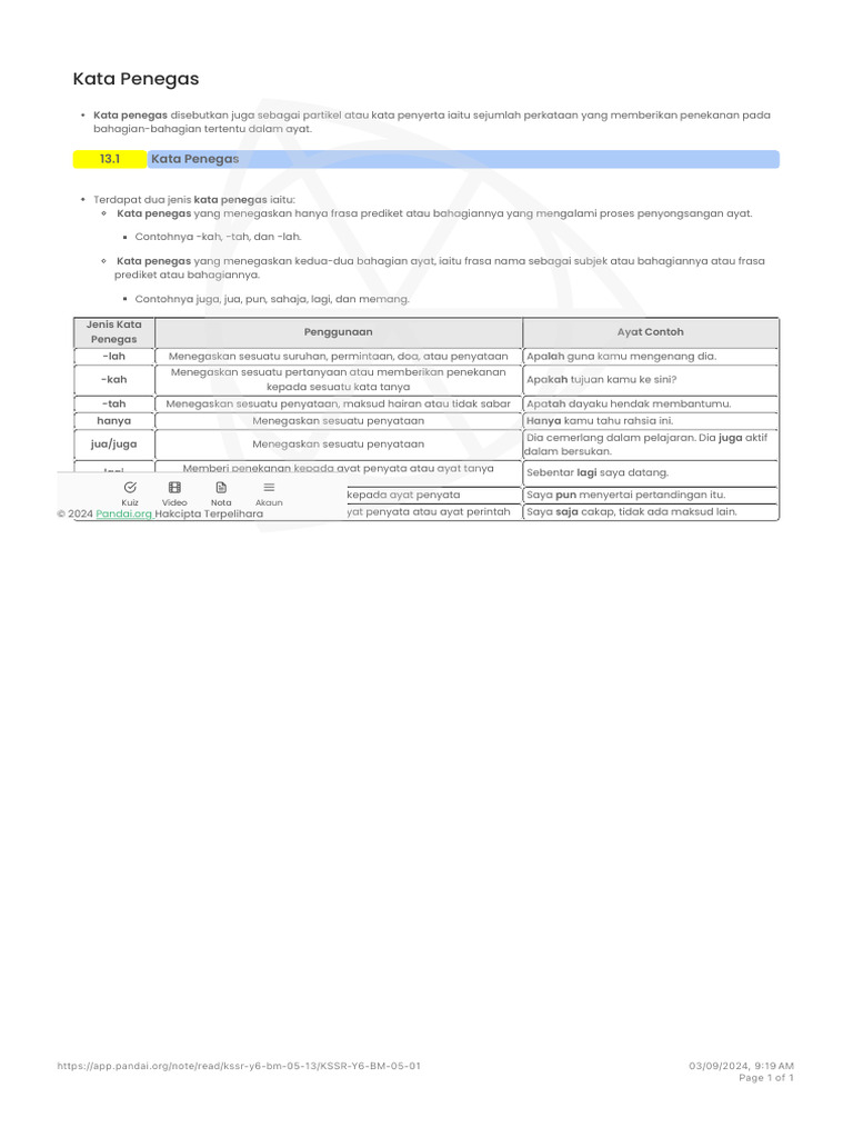 Kata Penegas | PDF
