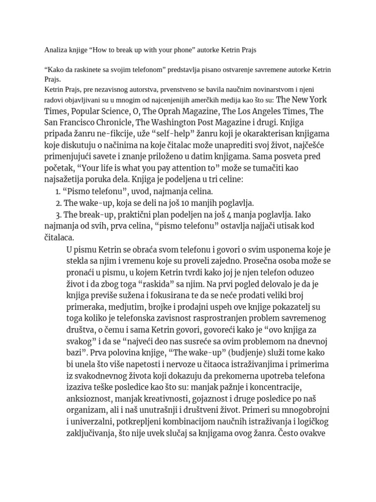 How To Break Up With Your Phone | PDF | Philosophy | Self-Improvement