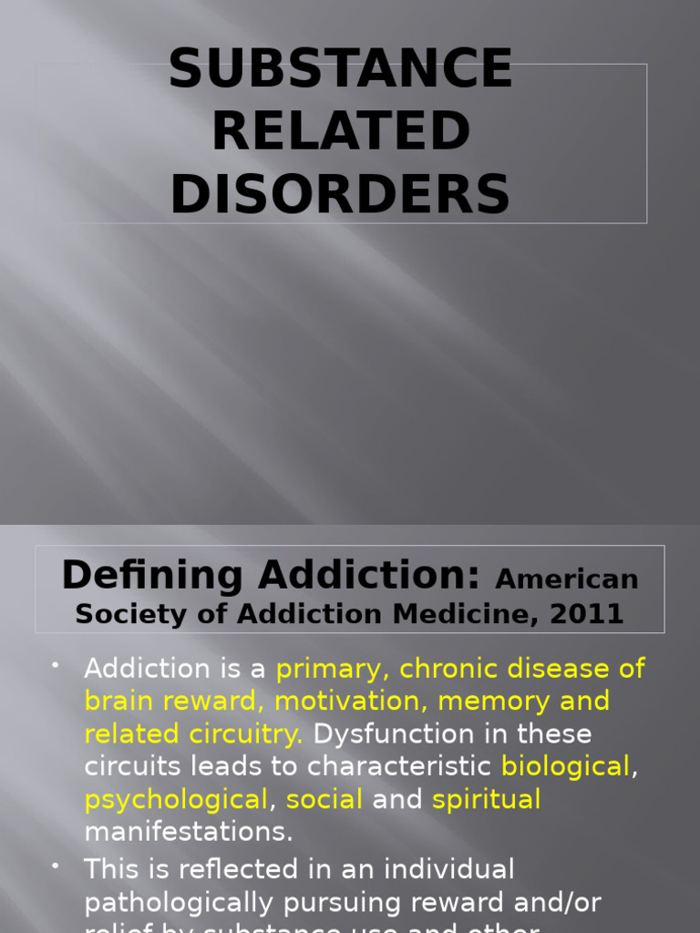 Substance Related Disorders | PDF