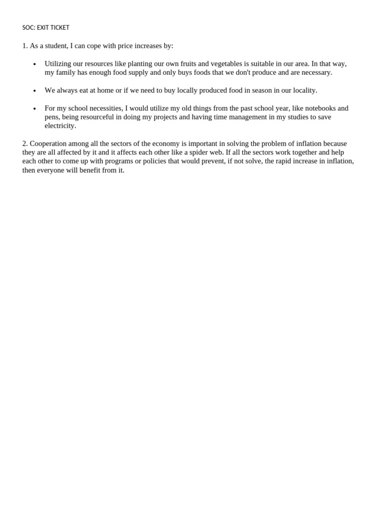Exit Ticket | PDF