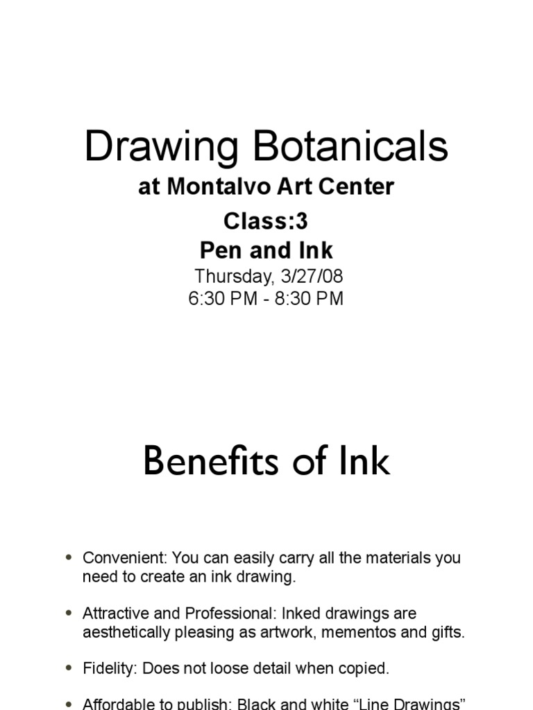 Botanical Drawing Techniques Class 3 | PDF | Drawing | Graphic Design