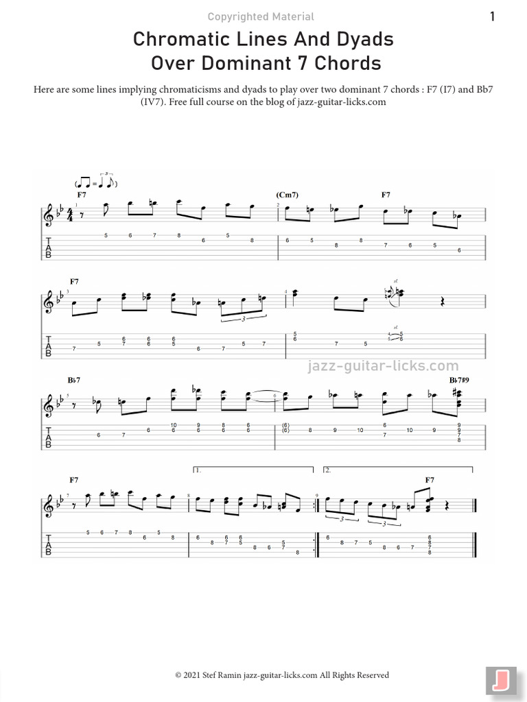 Chromatic Lines and Dyads Over Dominant 7 Chords | PDF