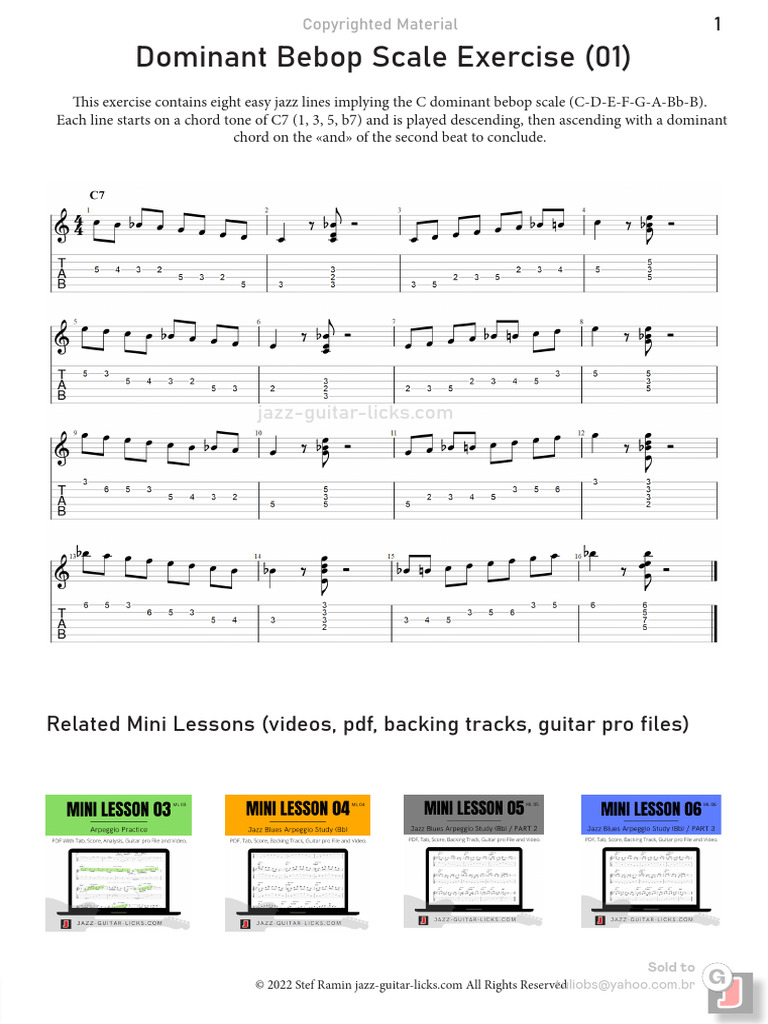 Dominant Bebop Scale Exercise | PDF