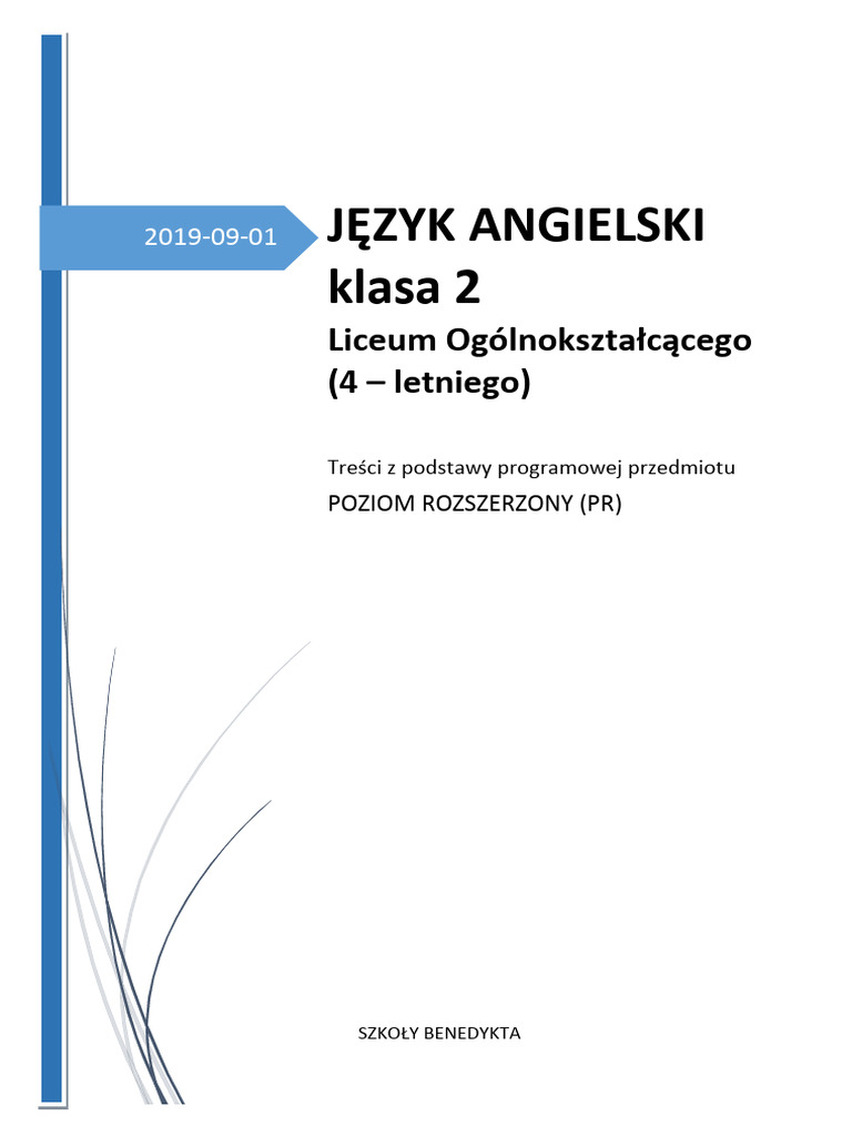 J Angielski KL 2 Lo PR Podstawa Program | PDF