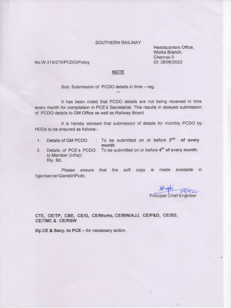 PCDO Submission PCE Lr. Letter | PDF