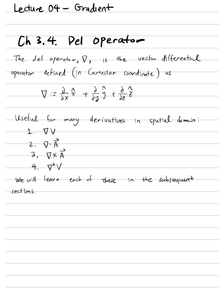 Understanding the Gradient and Del Operator | PDF | Gradient | Function ...