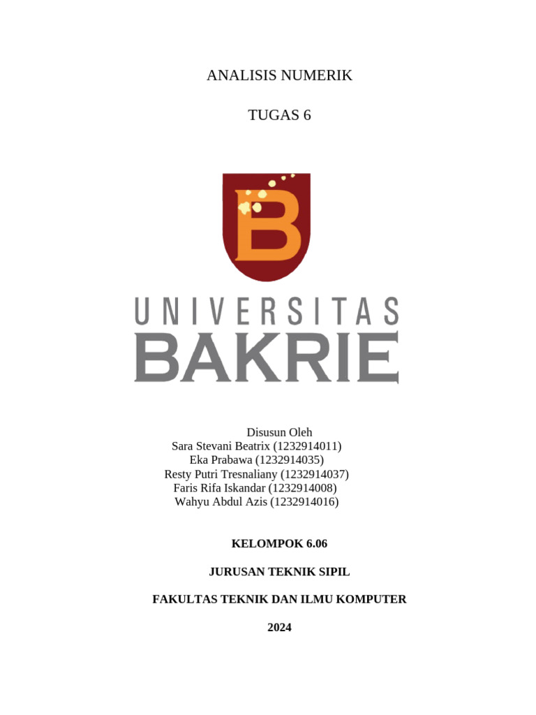 Wahyu Abdul Azis - Tugas Ke 6 - Analisis Numerik | PDF