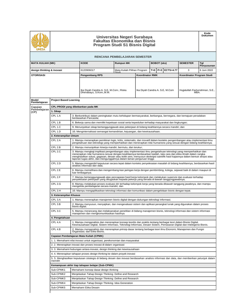 RPS design thinking _ inovasi_2 | PDF